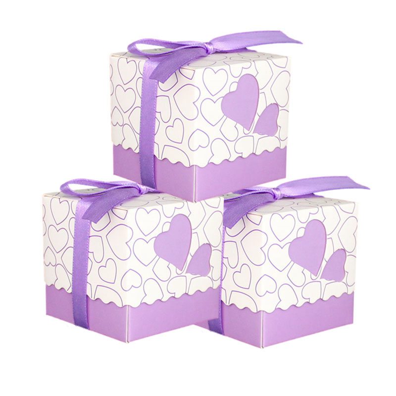 50x Purple Box Sachet Paper Dragees Baptism Weddin... – Vicedeal