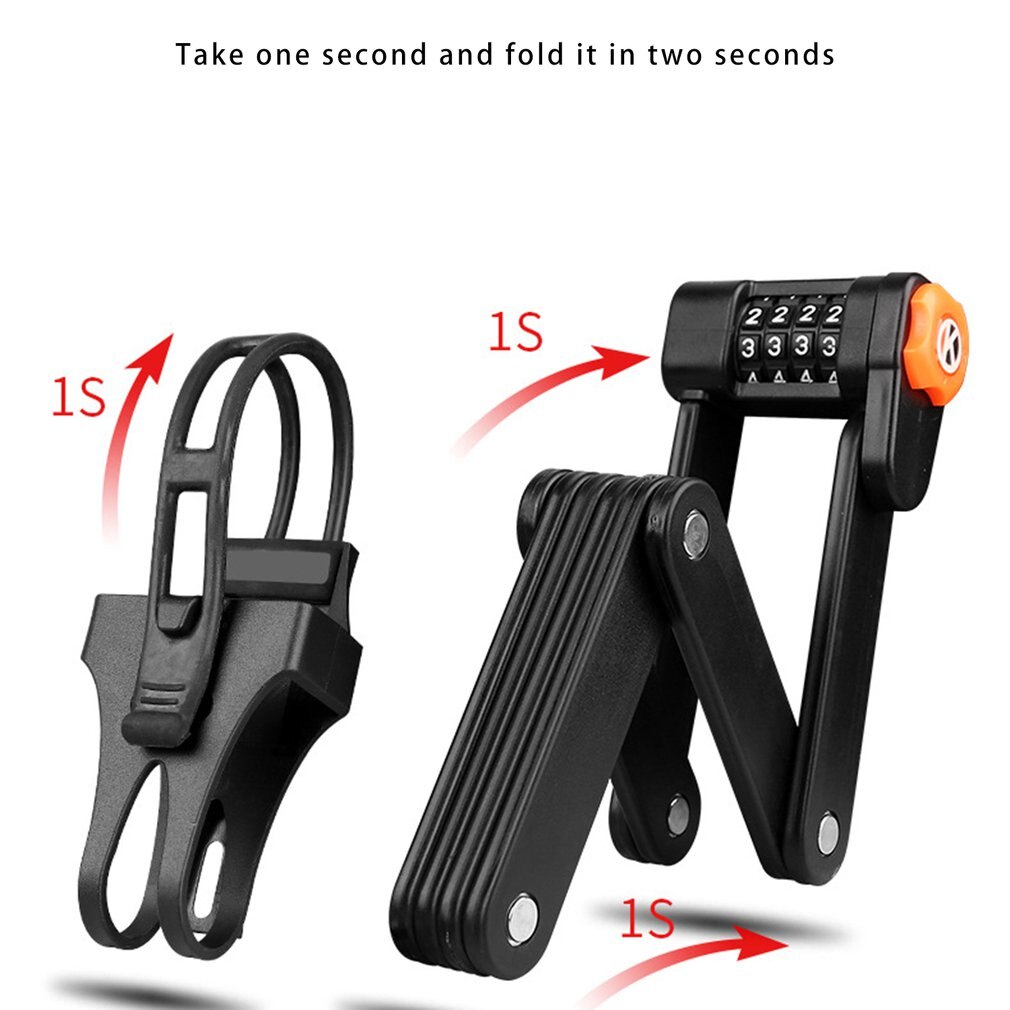 Bicycle Lock Alloy Steel Folding Lock MTB Road Bik... – Grandado