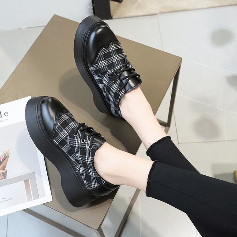 Autumn Women Platform Shoes Woman Brogue Derby PU ... – Vicedeal