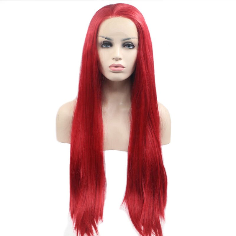 Bombshell Fire Red Silky Straight Synthetic Hair 1... – Grandado