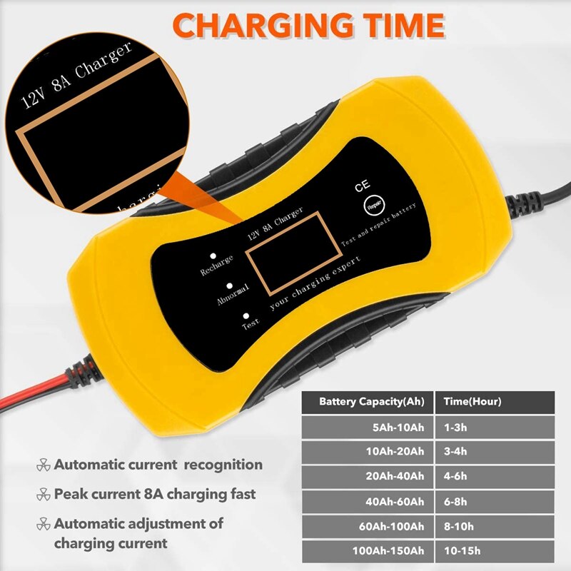 Auto Batterij Oplader 8A 12V Volautomatische Accul... – Grandado