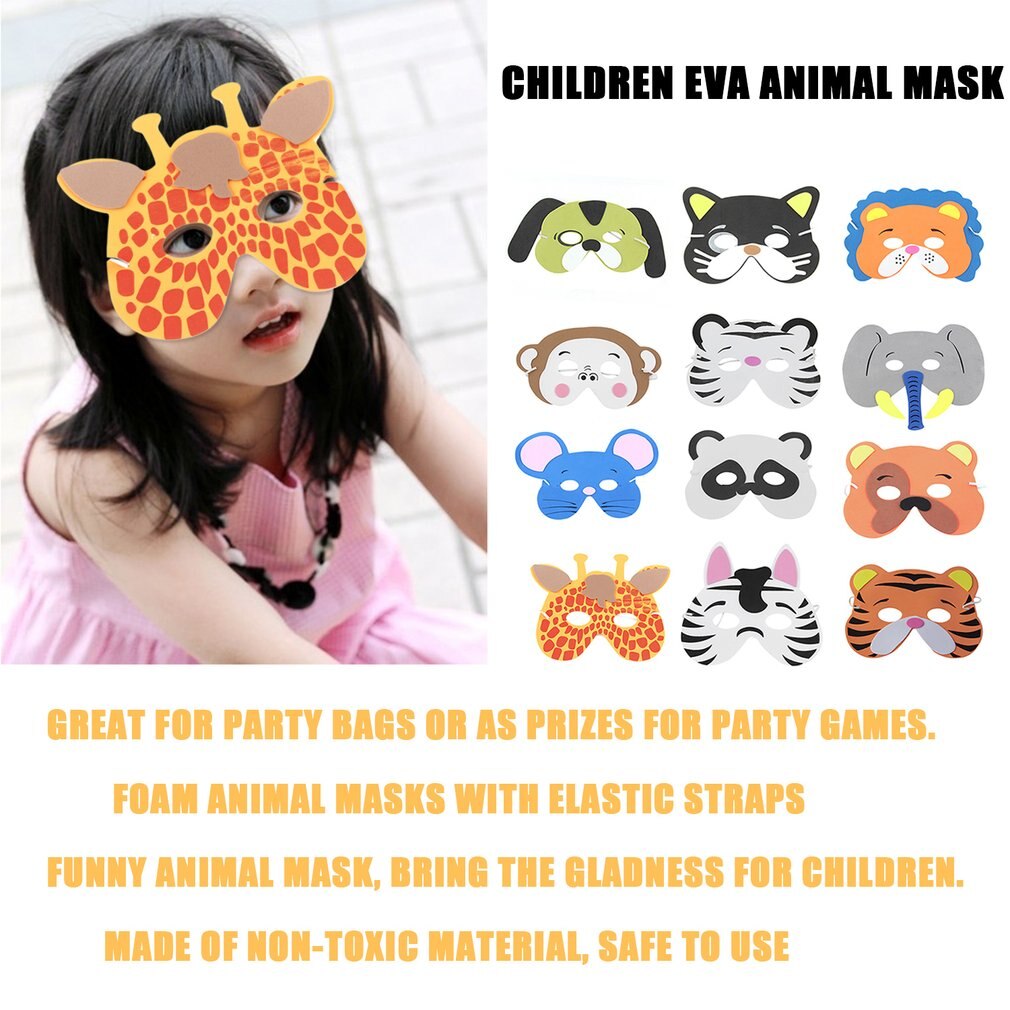! 12PCS/Set EVA Children Masks Upper Half Face Car... – Grandado