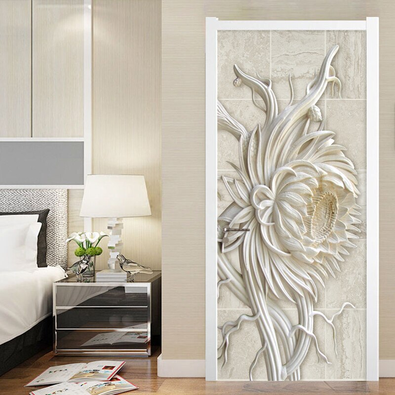 PVC Door Sticker 3D Embossed Sandstone Texture Sto... – Vicedeal