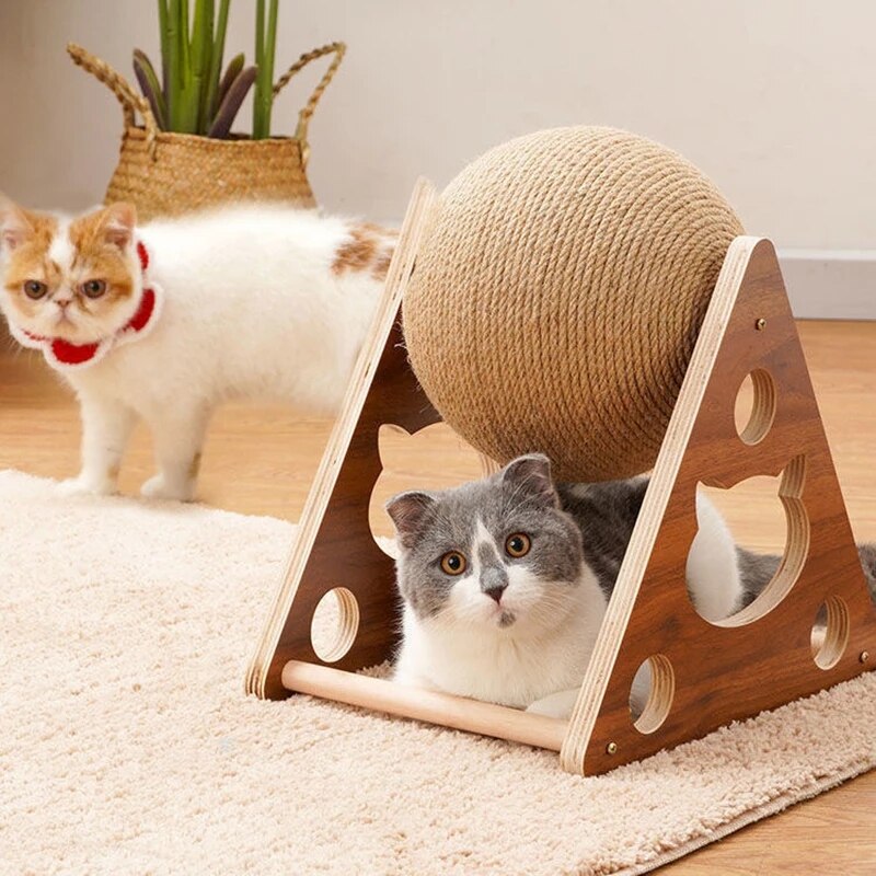 Cat Scratcher Toy Wooden Pet Scratching Post Toys ... – Grandado