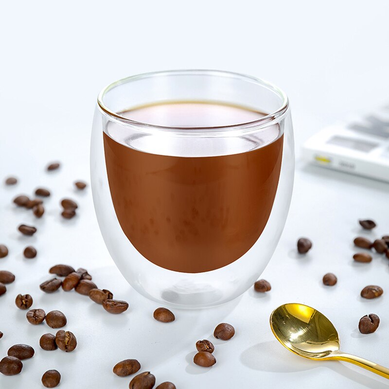 260ml Heat-Resistant Coffee Cup Double Wall Transp... – Grandado
