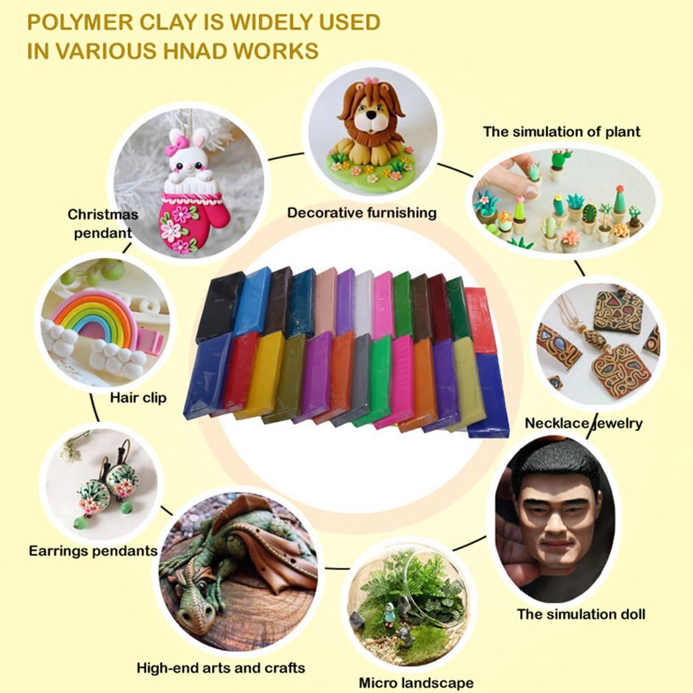 Polymer Clay Starter Kit 36 Colors Oven Bake Clay ... – Grandado