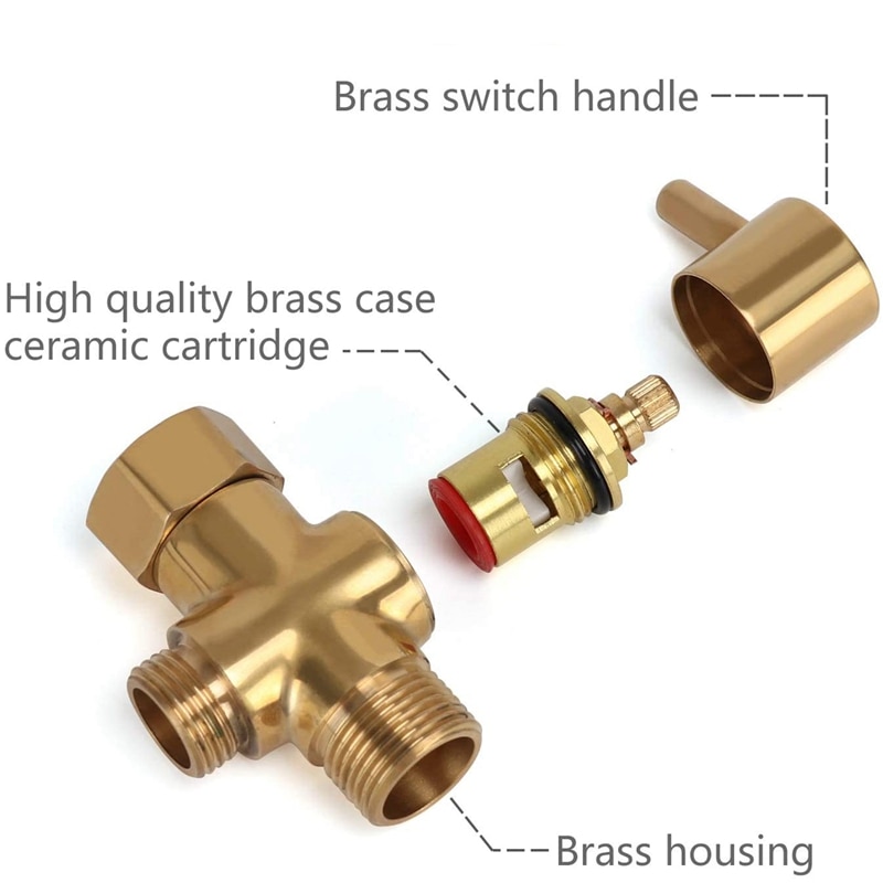 Brass Bidet T Adapter Valve 3 Way Shut Off Tee Con... – Grandado