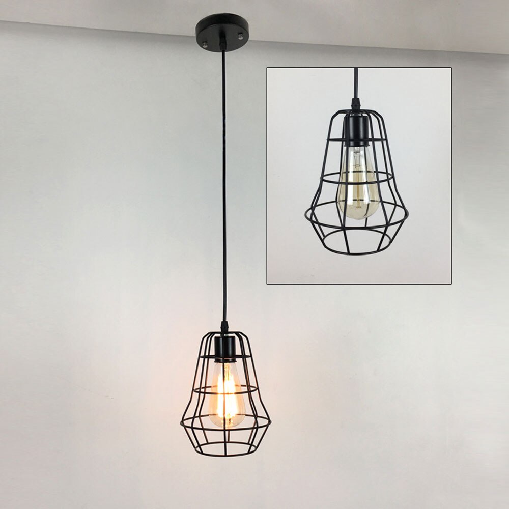 Metal Wire Iron Lampshade Retro Chandelier Vintage... – Grandado