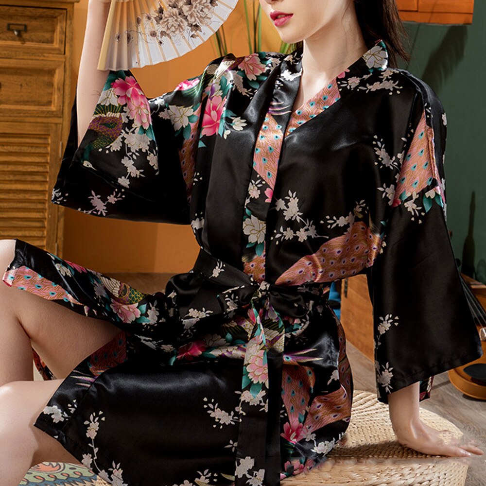 Japanese Style Sexy Kimono Lovely Uniform Robe Flo... – Grandado