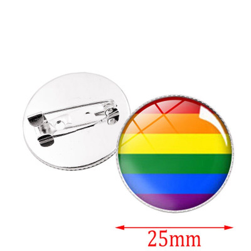 1PC LGBT Pride Rainbow Flag Tinplate Badge Support... – Vicedeal