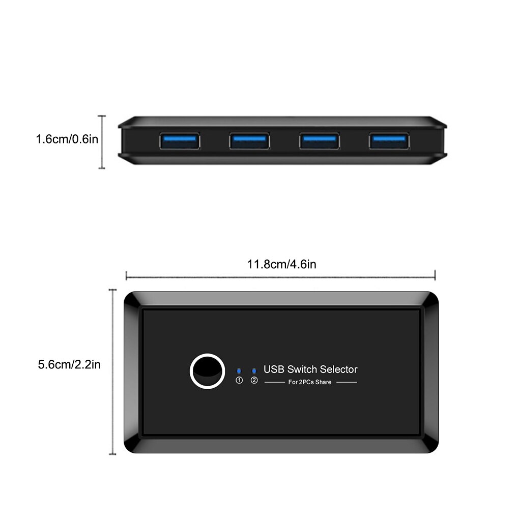 USB KVM Switch USB 3.0 witcher 2 Port PCs Sharing ... – Vicedeal