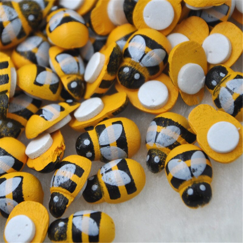 10/50/100 pcs Yellow Bees Wooden Buttons Flatback ... – Grandado