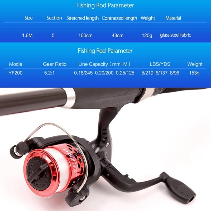 Leo Telescopic Fishing Rod Set with Fish Reel Hook... – Grandado