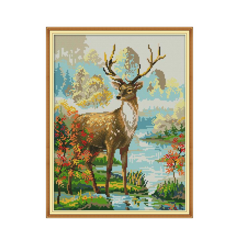 Stag 2 cross stitch kit aida 14ct 11ct count print... – Grandado