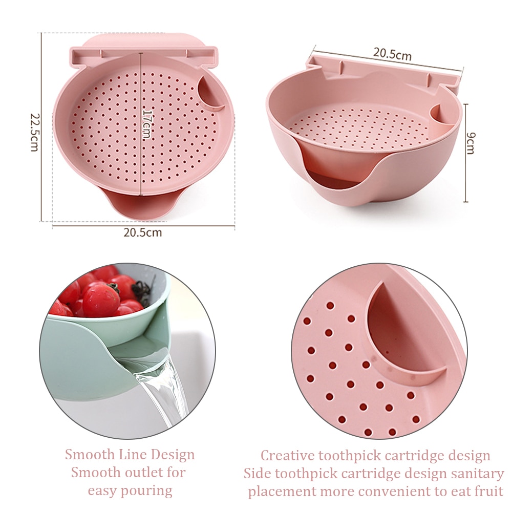 Lazy Snack Bowl Plastic Double-Layer Snack Kitchen... – Grandado