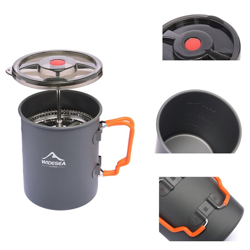 WIDESEA Aluminium Camping Coffee Pot With Cup Camp... – Vicedeal