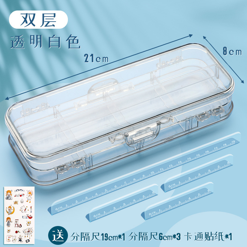 Transparent Pencil Case Ins Double Opening Closing... – Grandado