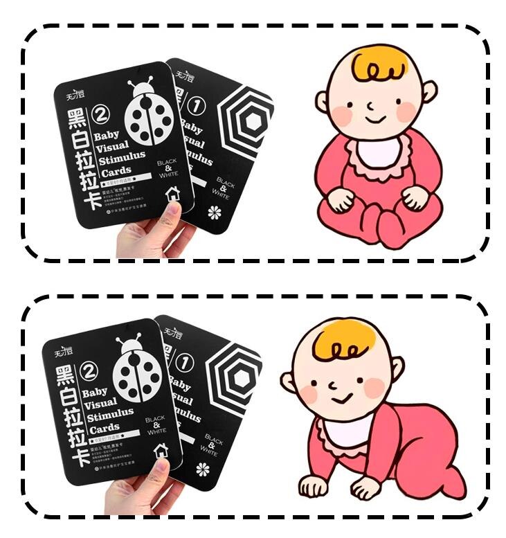 Baby Black White Flash Cards Kids Sensory Toys Hig... – Vicedeal