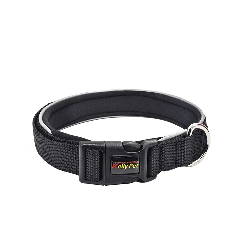 Nylon Dog collar reflective piping padded pet coll... – Grandado