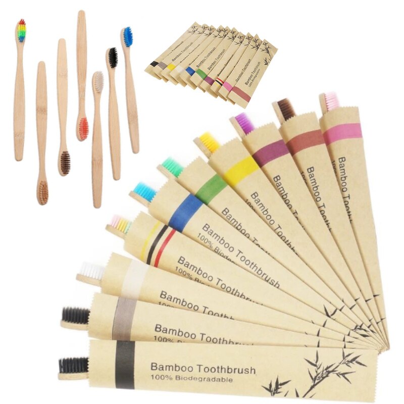 1pc Bamboo Toothbrush Soft Bristle with Individual... – Vicedeal