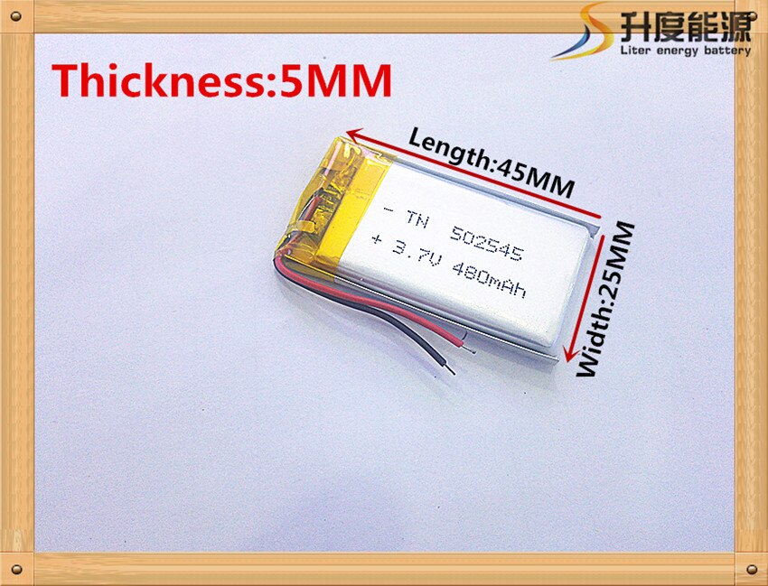 3.7V lithium polymer battery 052545 502545 480mah ... – Grandado