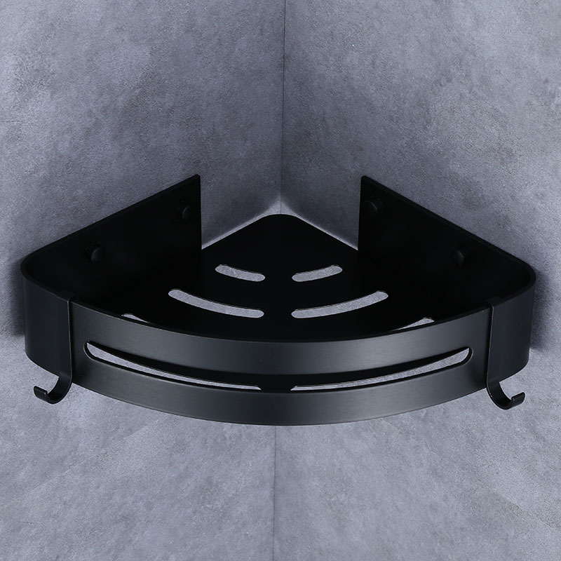 Aluminium badhylle svart enkeltsidig bad hjørnehyl... – Vicedeal