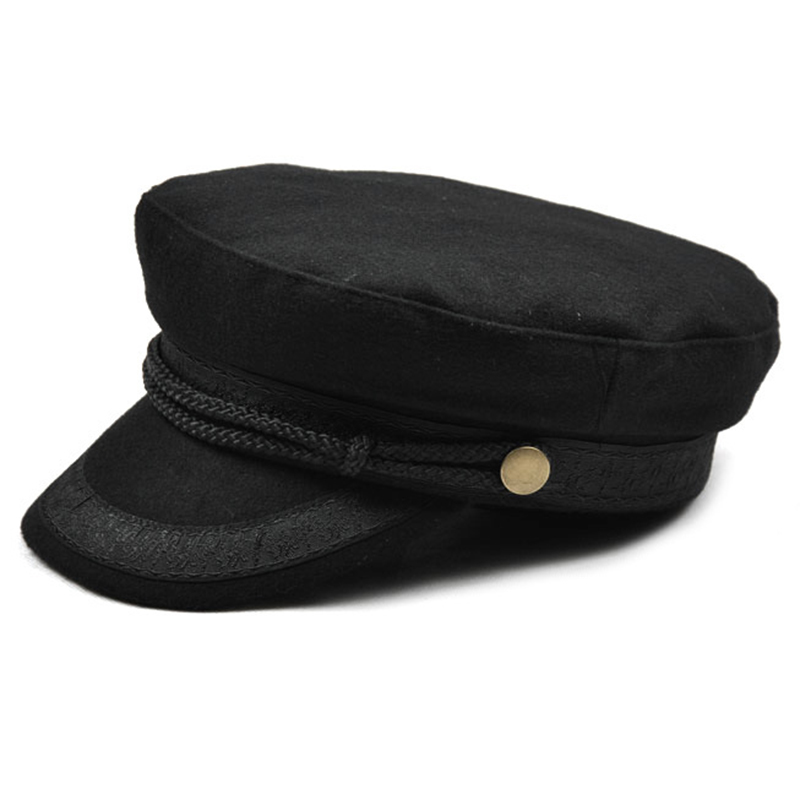 Hat Flat Top Hats For Women Black Female Cap – Grandado