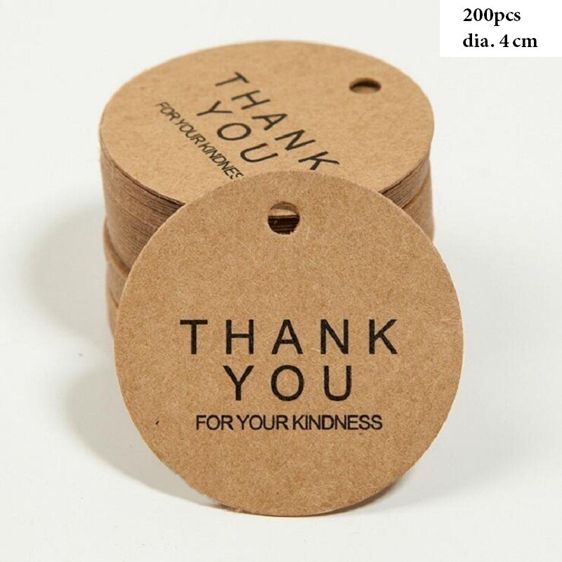 200 stücke Handgemachte Tags Danke Merci Drucken L... – Grandado