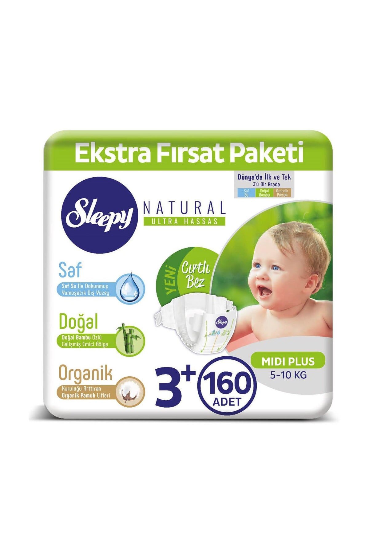Natural Baby Diaper 3 + Number Midi Plus 160 PCs – Grandado