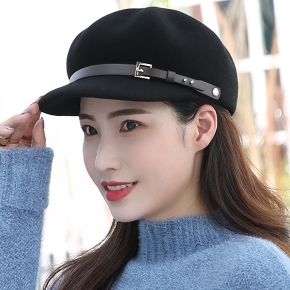 FS Vintage Winter Warm Wool Felt Women Newsboy Gat... – Vicedeal