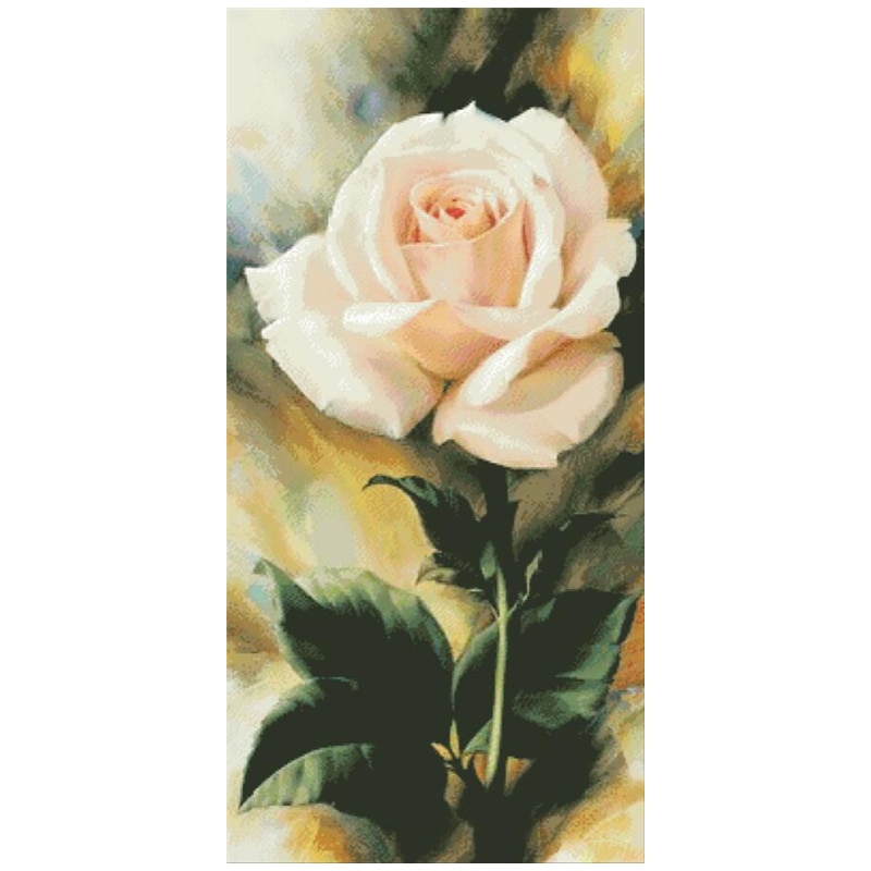 One-pink rose cross stitch package big bloom 18ct ... – Grandado