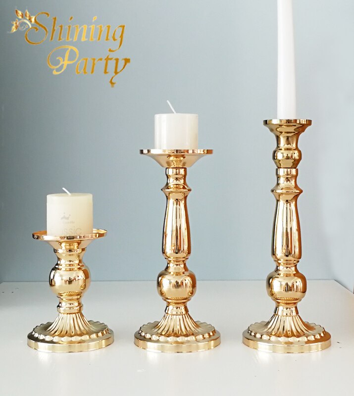 Shining Party Vintage Gold Metal Candle Holders, T... – Vicedeal
