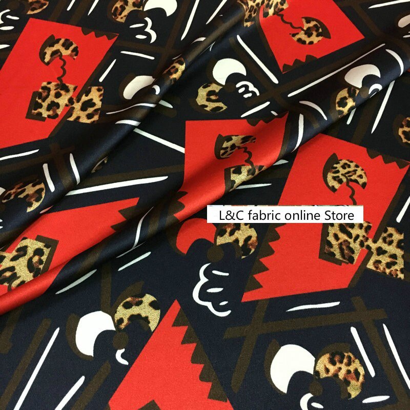 Digital inkjet 140cm wide heavy silk stretch satin... – Vicedeal