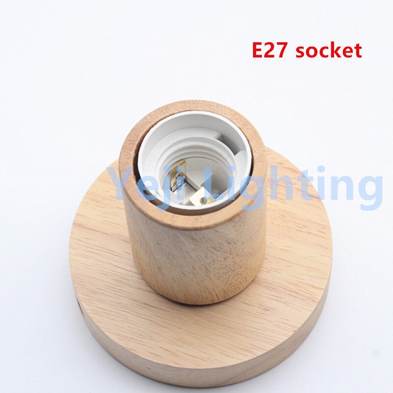 Wooden ceiling rose canopy with E27 socket lamp ho... – Grandado