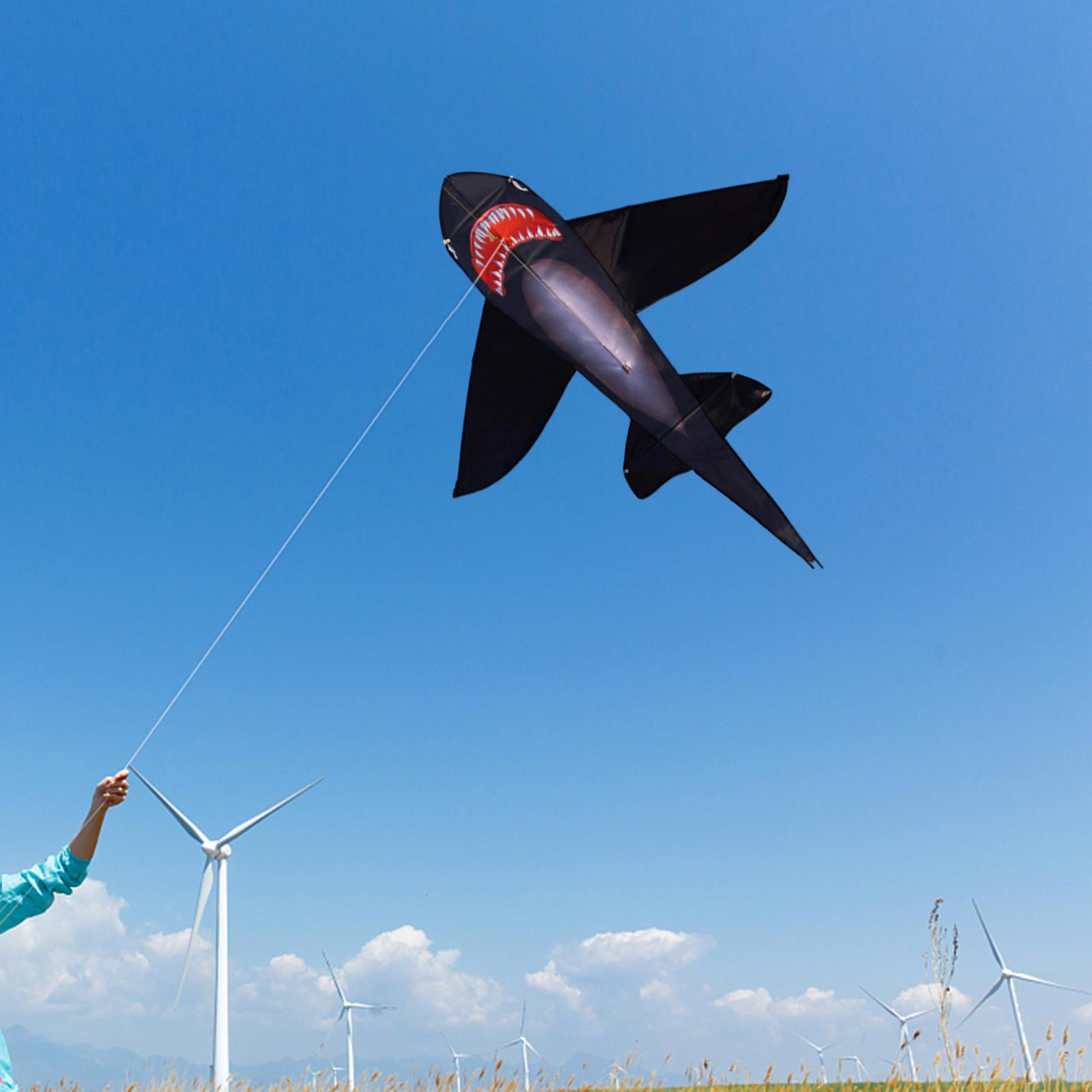 Black Shark Kite With Line Board Large Shark Flyin... – Grandado