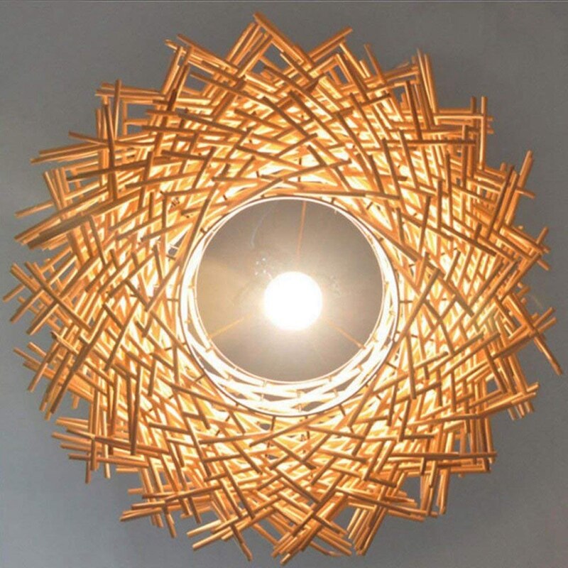 Bird Nest Pendant Lamp Light Nordic Rattan Wicker ... – Grandado