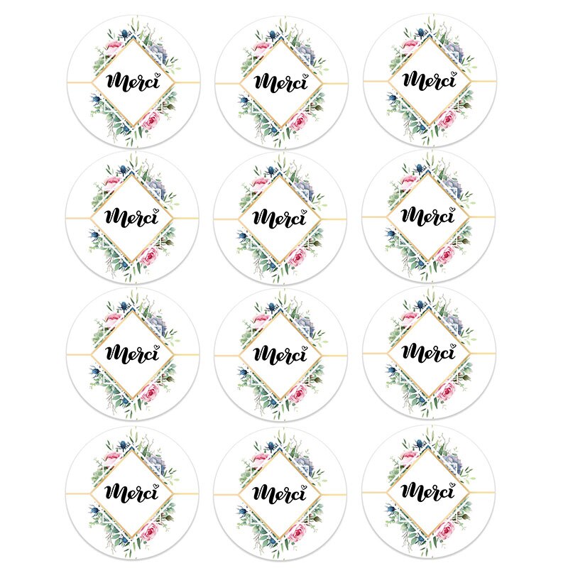 Merci Colored Thank You Stickers Seal Labels Cute ... – Vicedeal