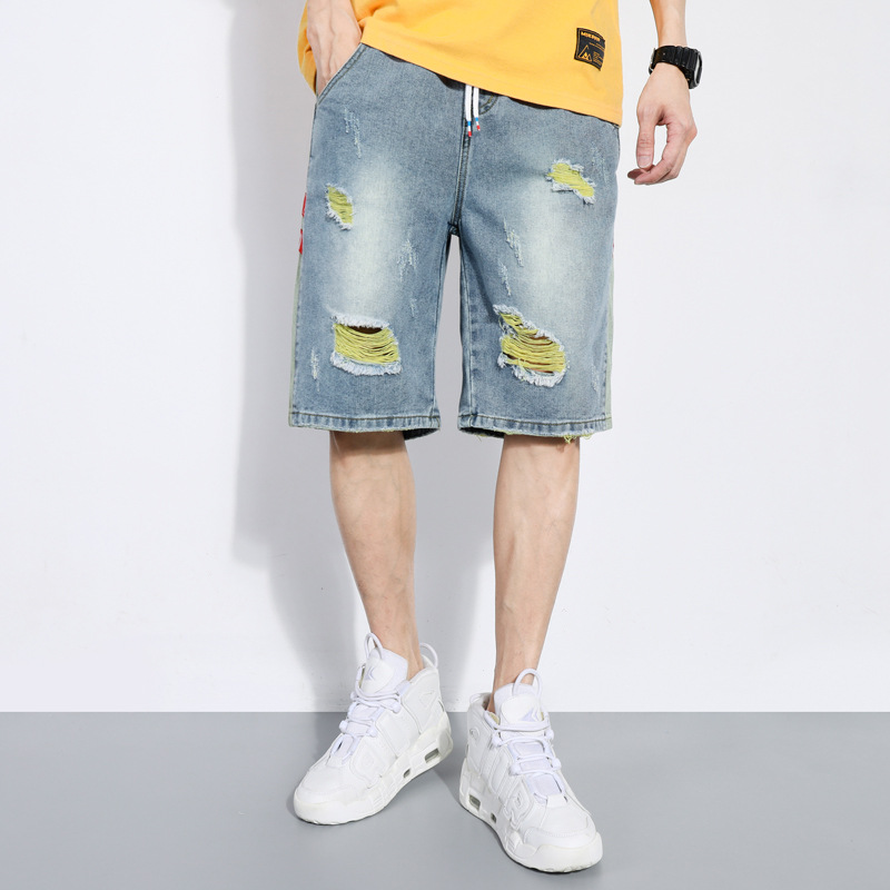 Hole Short Jeans Men Casual Streetwear Mid Waist C... – Vicedeal