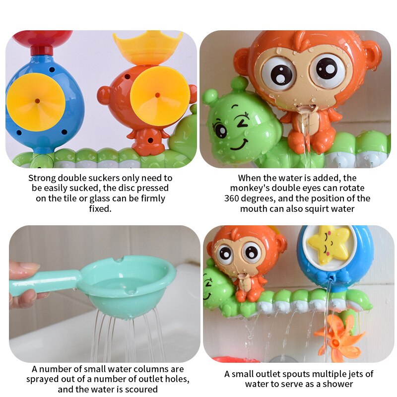 Baby Cartoon Monkey Classic Shower Bath Toy Animal... – Grandado