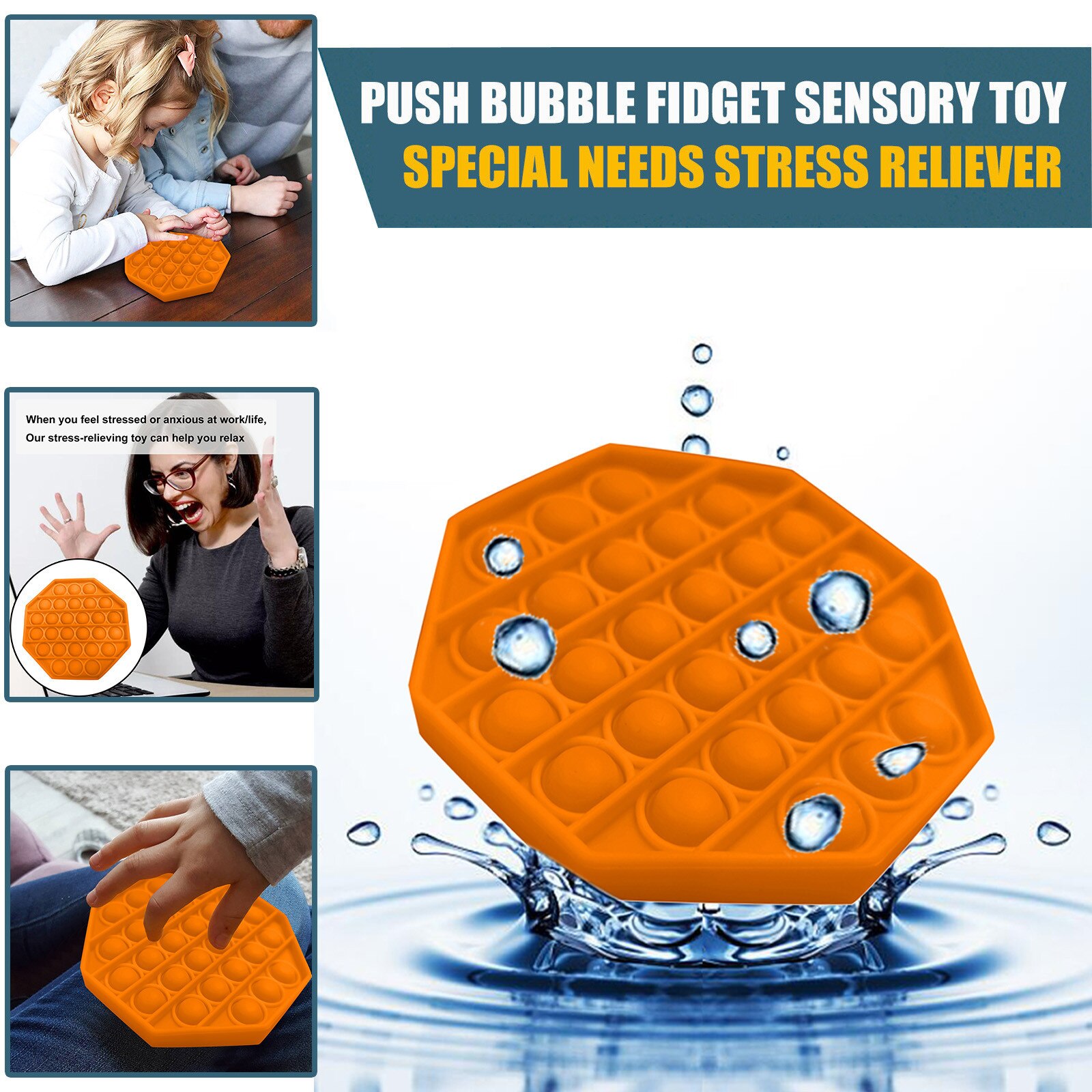Funny Antistress Toys Octagon Push Bubble Fidget S... – Grandado