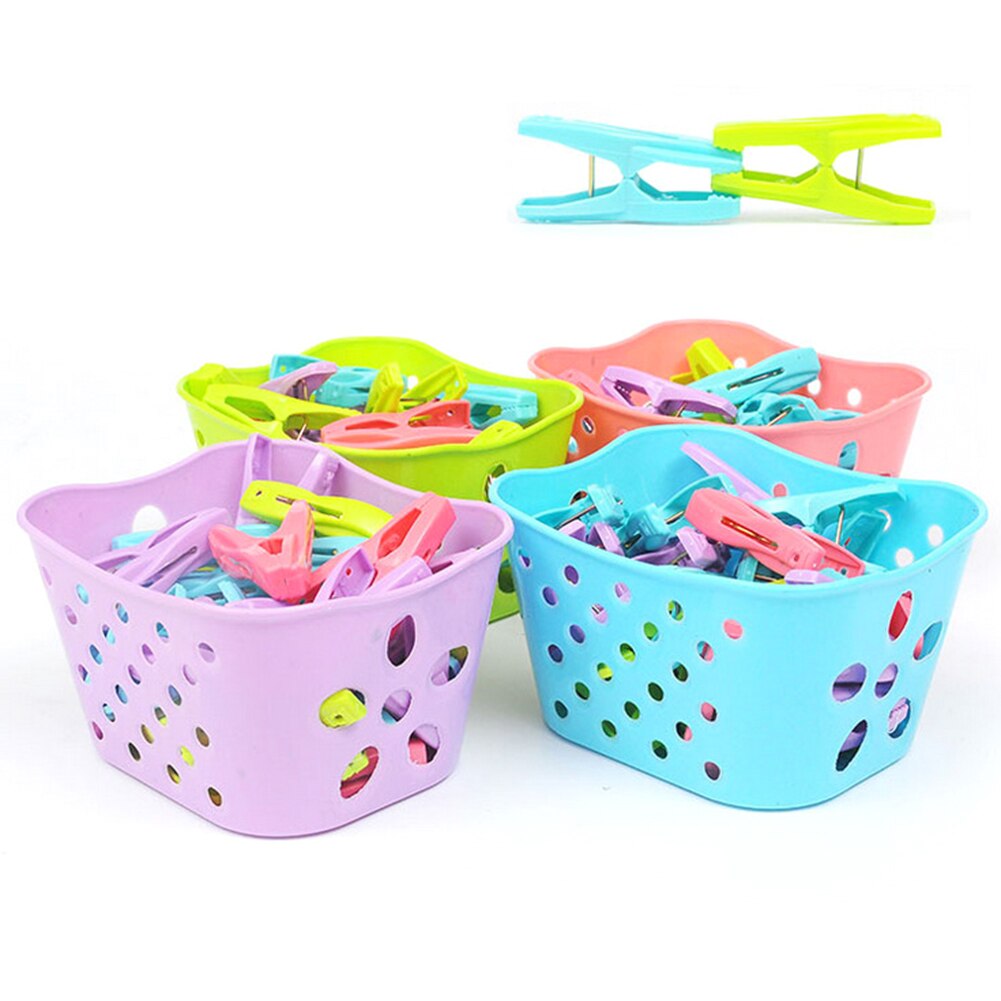 30Pcs Plastic Clothes Pegs with Storage Basket Dry... – Grandado