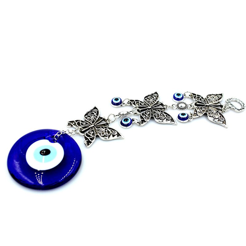 Turkse Grote Glas Blauw Oog Hanger Legering 3 Vlin... – Grandado