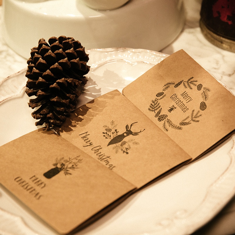 5PCS Christmas Retro Kraft Paper Folding Type Gree... – Grandado