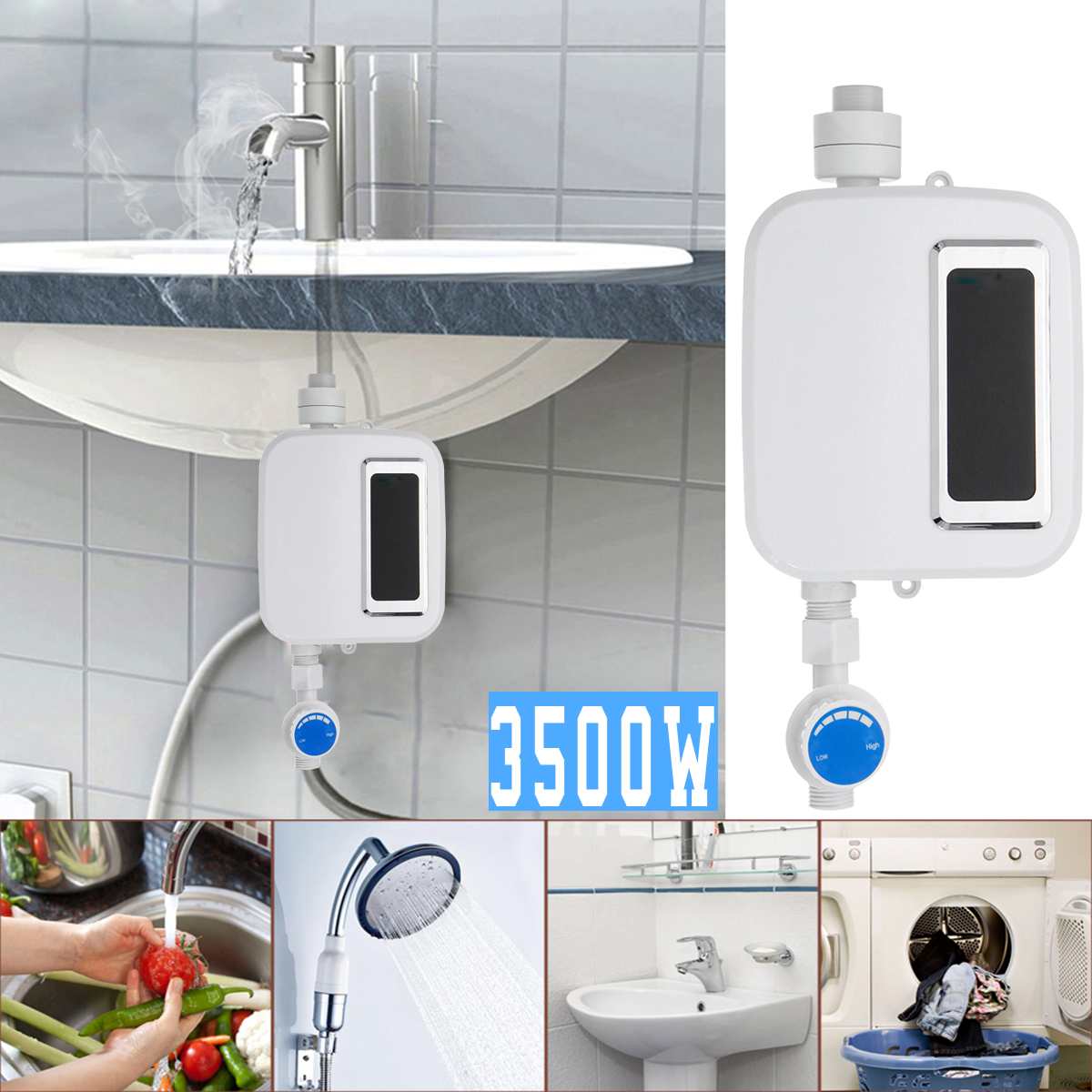 3500W Stainless Steel Electric Water Heater Mini I... – Grandado