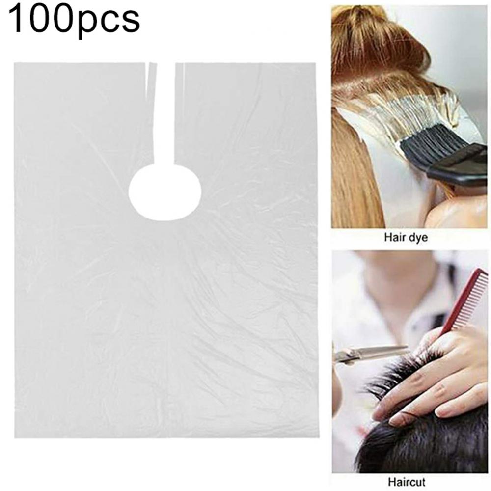 100Pcs Disposable Clear Hairdressing Capes Haircut... – Grandado