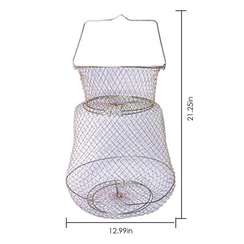 Portable Metal Wire Fishing Net Fish Crabs Squid S... – Grandado