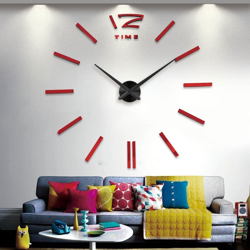 Big Wall Clock Quartz 3D Stereo DIY Wall Sticker C... – Grandado