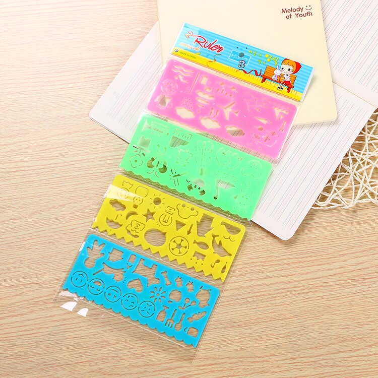 4 Pcs/Set Kids Drawing Ruler Multi Function and Pa... – Grandado