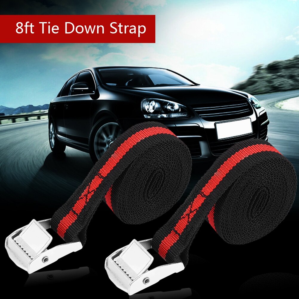 2Pcs 8ft Car Truck Tie Down Cargo Strap Luggage La... – Grandado