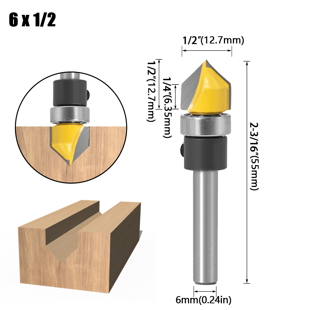 1/4"& 6mm Shank Pattern Bit Flush Trim Bi... – Grandado
